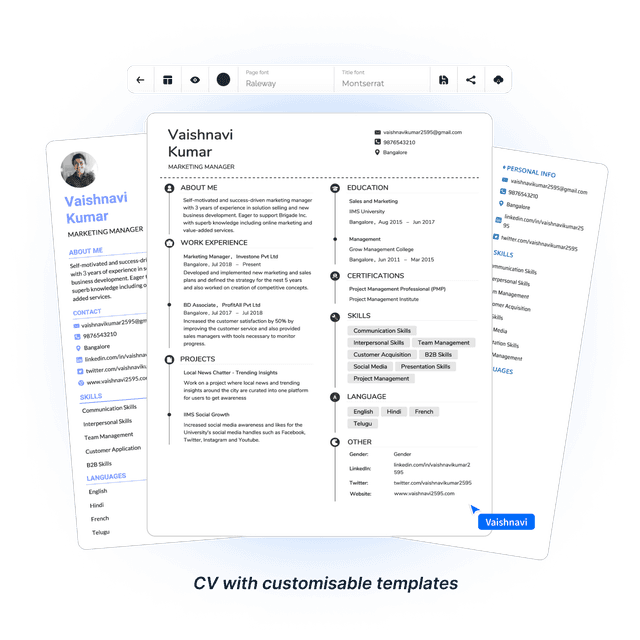 Resume Builder - Create Professional Resume for Free | Workruit