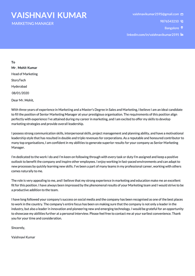 Free Winning Cover Letter Templates for Job Seekers | Workruit